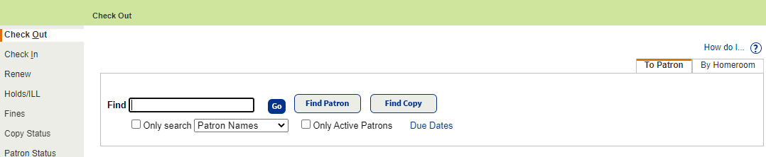 Check out To Patron (Library Manager)