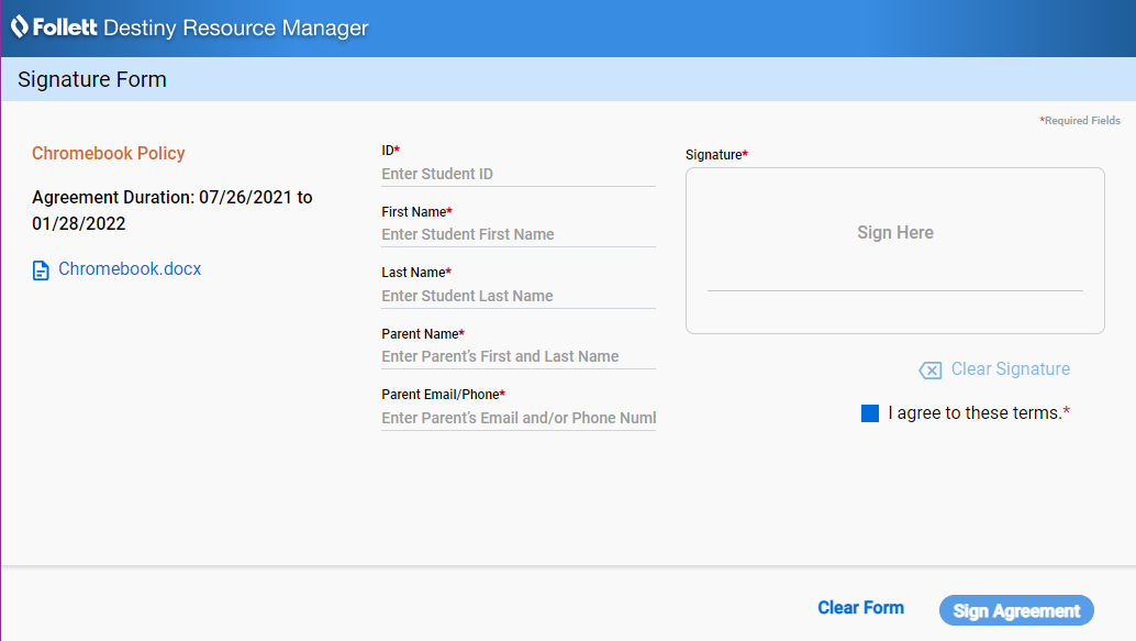 Digital Signature Agreements